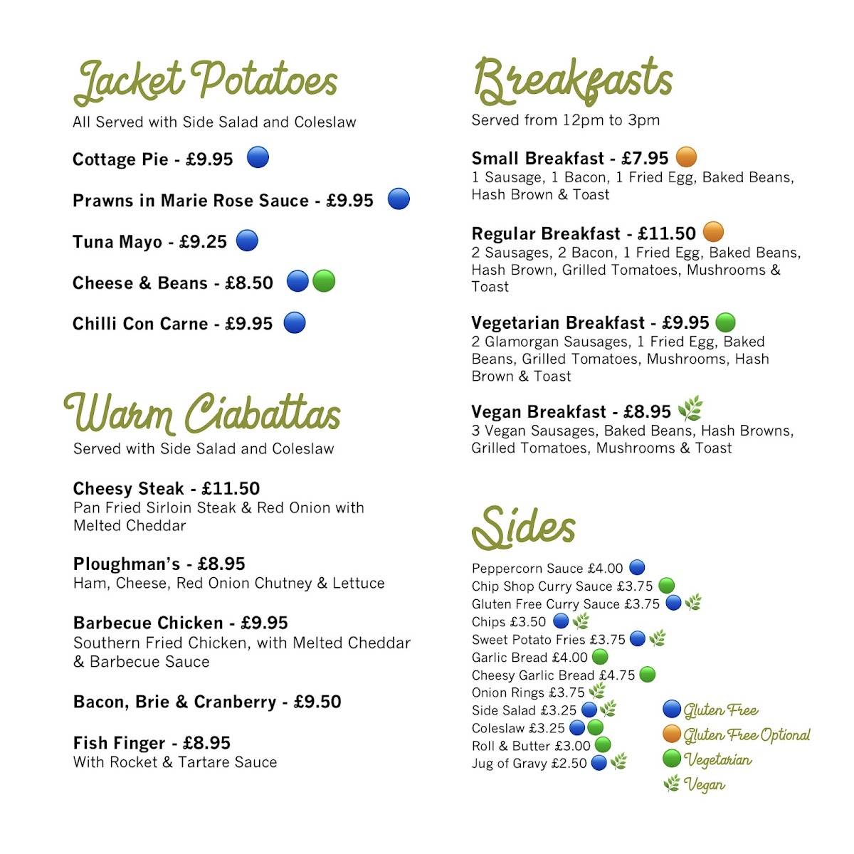 Menu at The Bush Inn pub & bar, Robeston Wathen, B4314