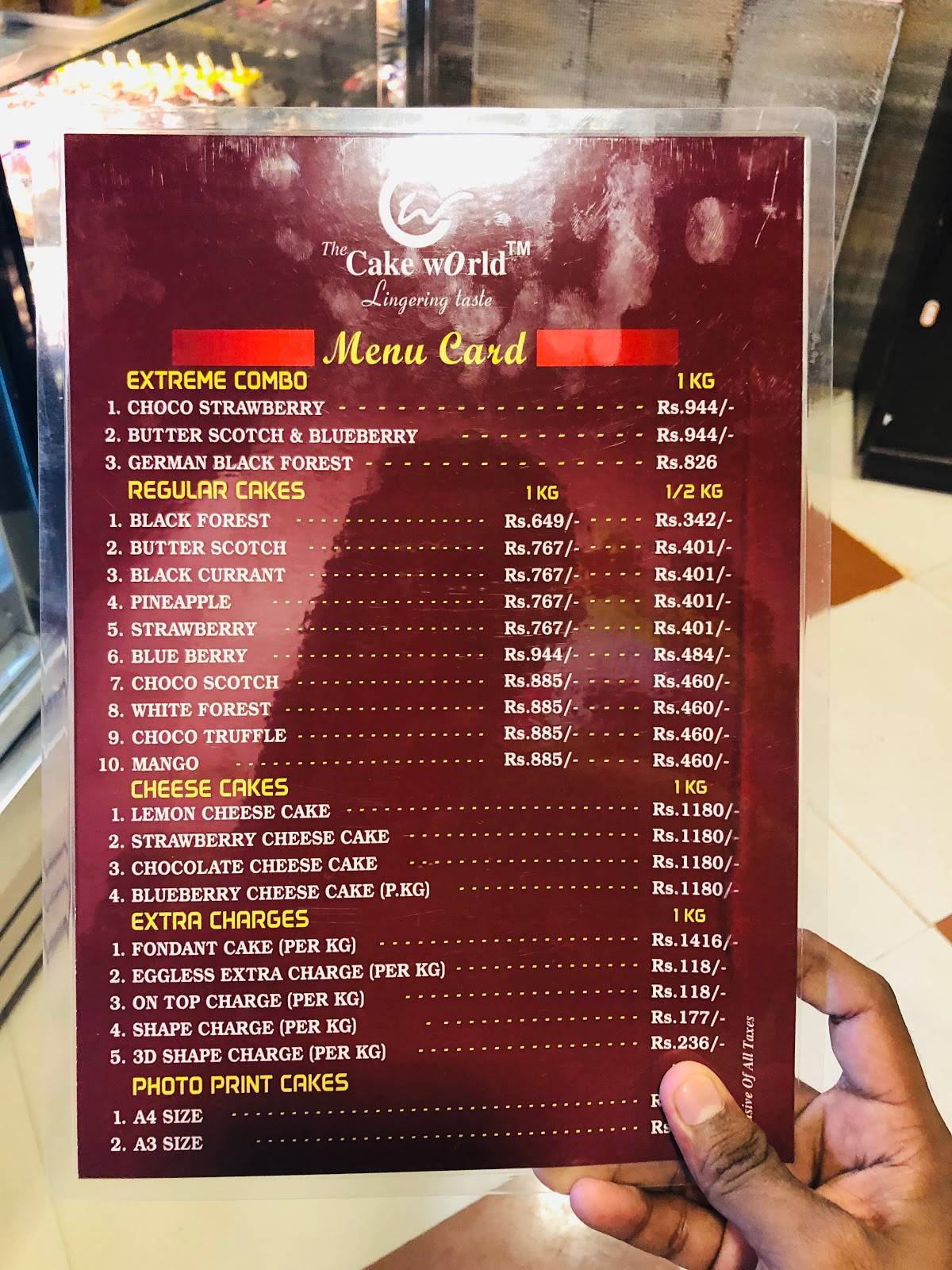 Menu at The Cake World - Valasaravakkam (R), Chennai, 80