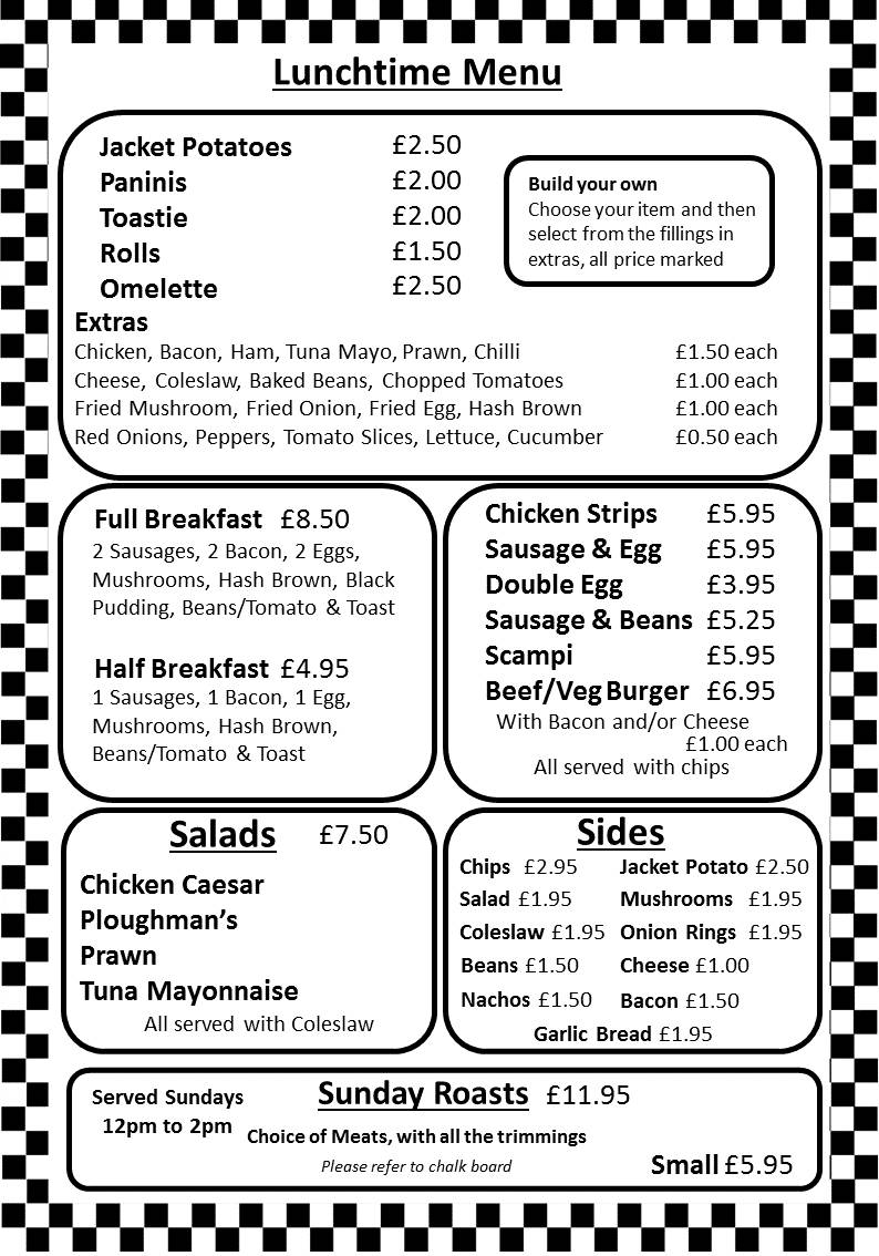Menu at The Chequers pub & bar, Northampton, Chequers Ln
