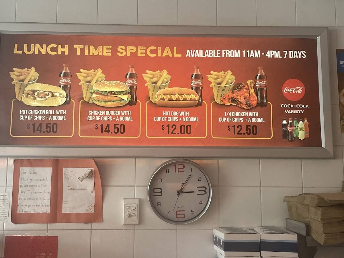 Menu at The Chicken Home fast food, Modbury North
