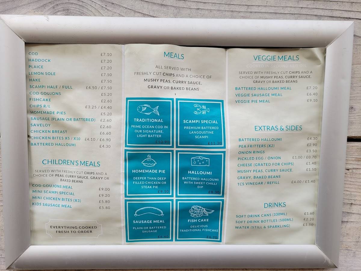 Menu at The Chip Shed - Minchinhampton fast food, Stroud