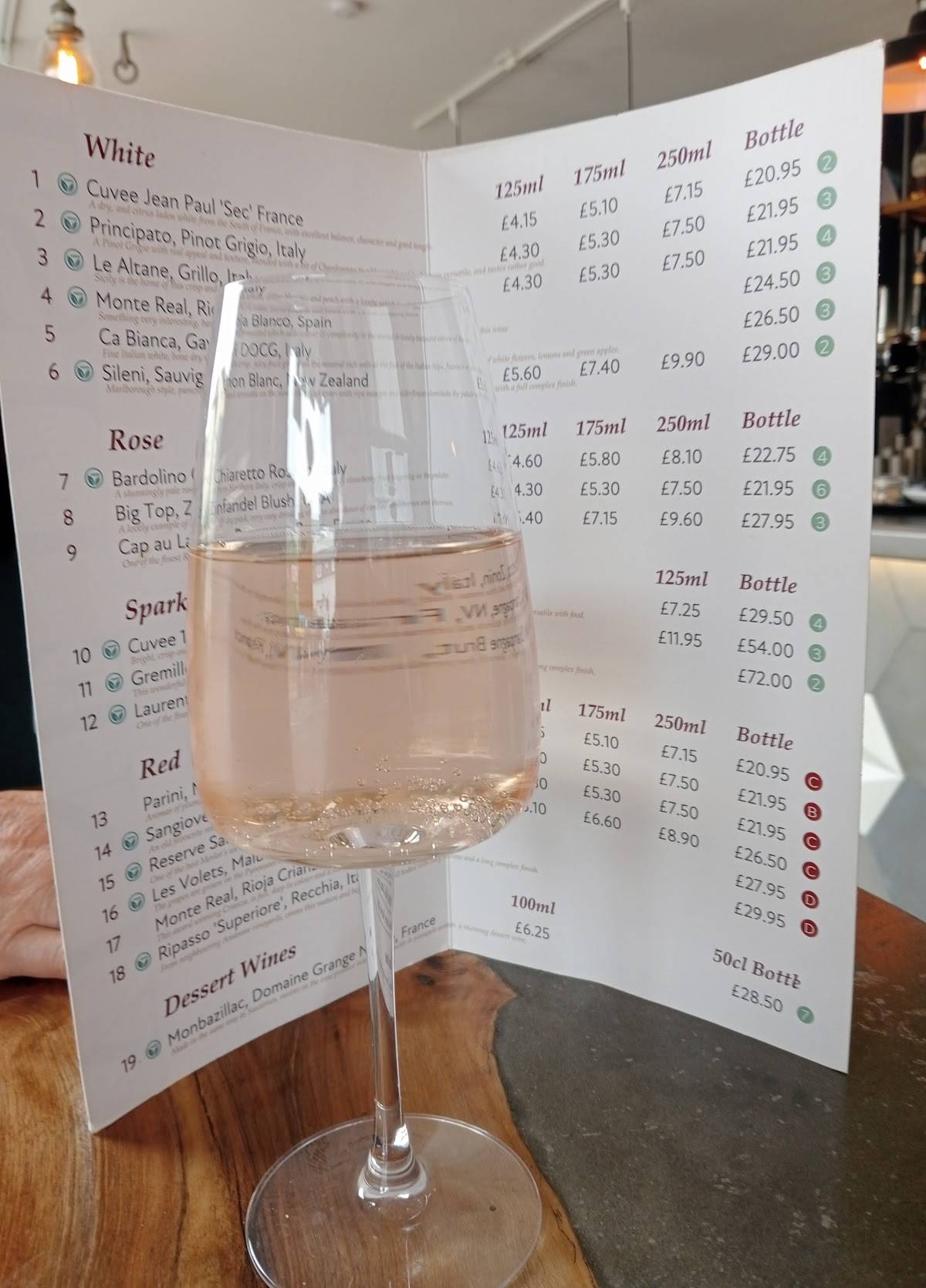 Menu at The Corner House restaurant, Stroud