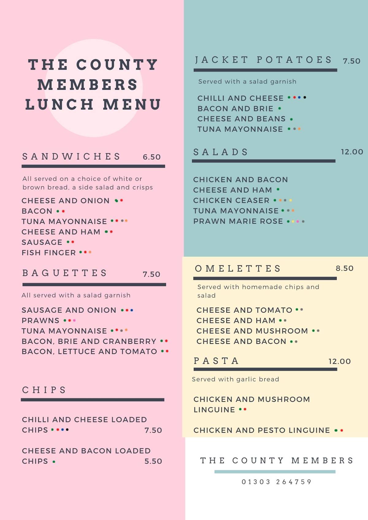 Menu at The County Members pub & bar, Hythe