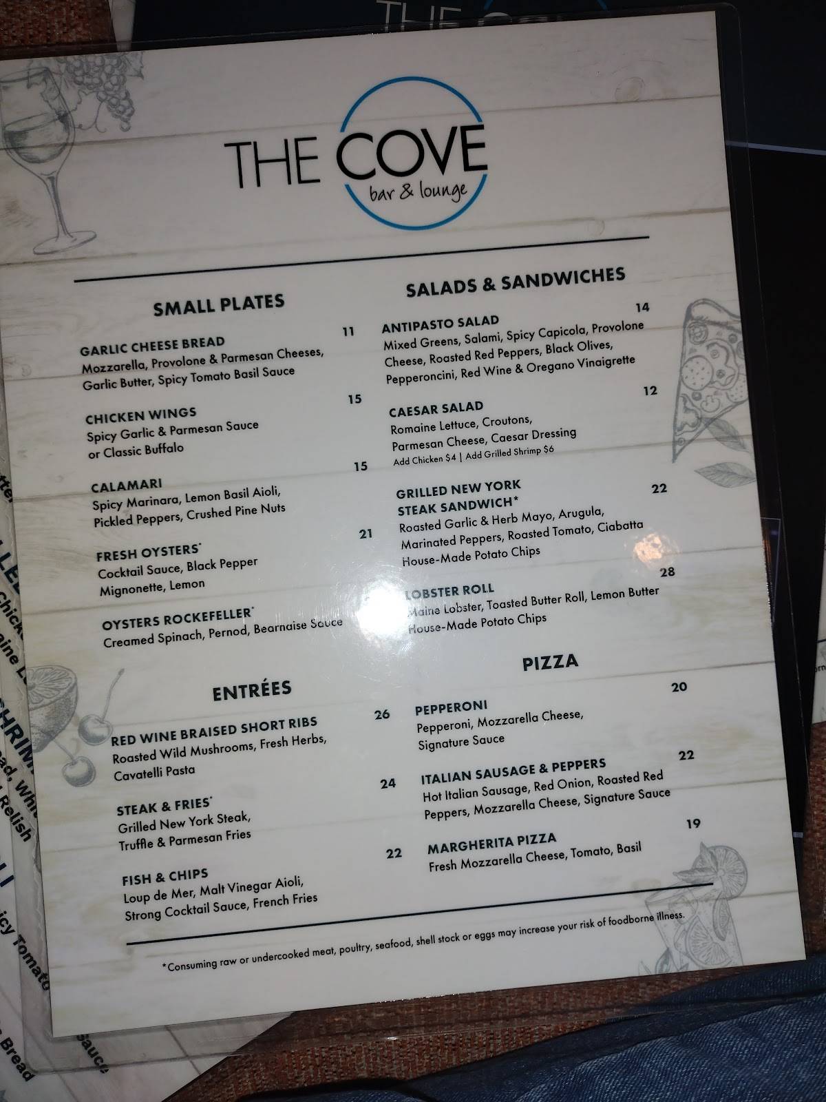 Menu at The Cove Bar & Lounge, Laughlin, S Casino Dr