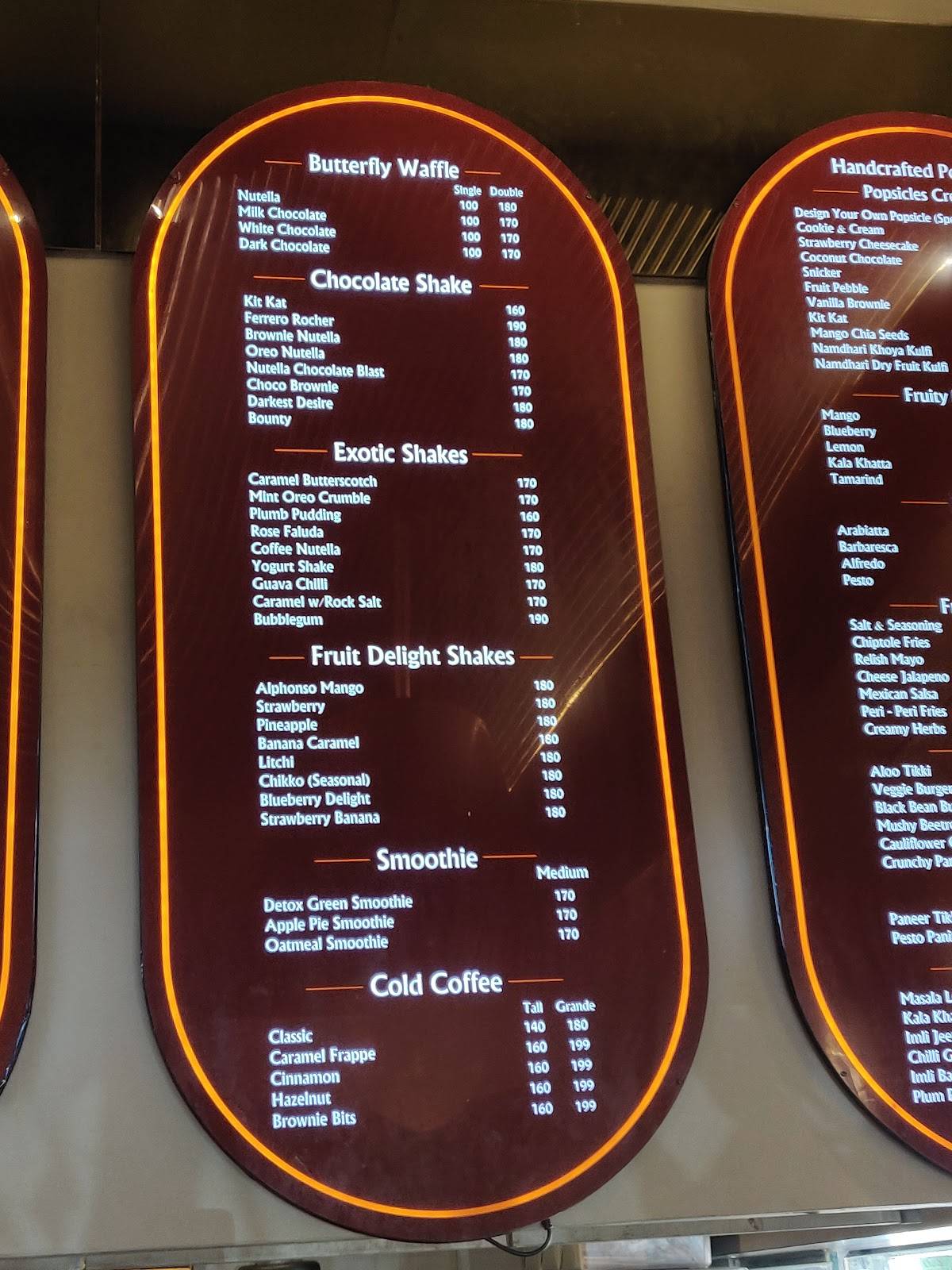 Menu at The Cream Way, Chandigarh