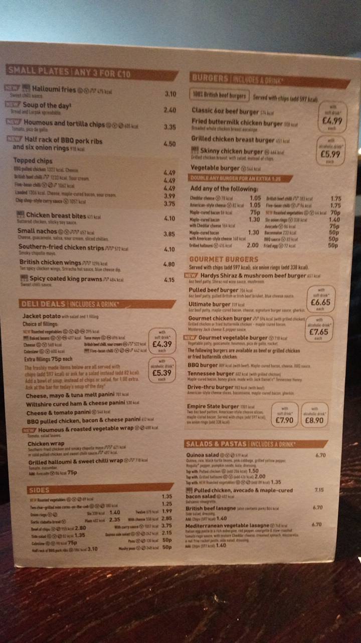 Menu at The Crown Inn - JD Wetherspoon pub & bar, Fareham, 40 West St