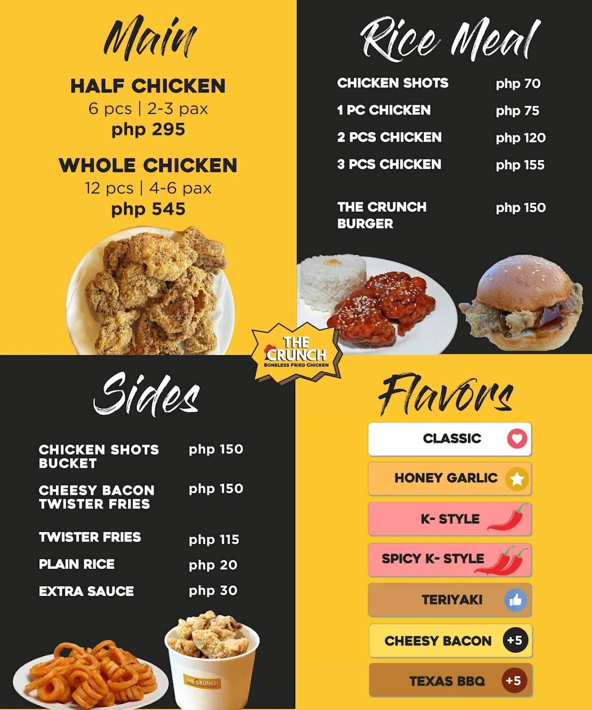 Menu at The Crunch Bangar La Union restaurant, Bangar
