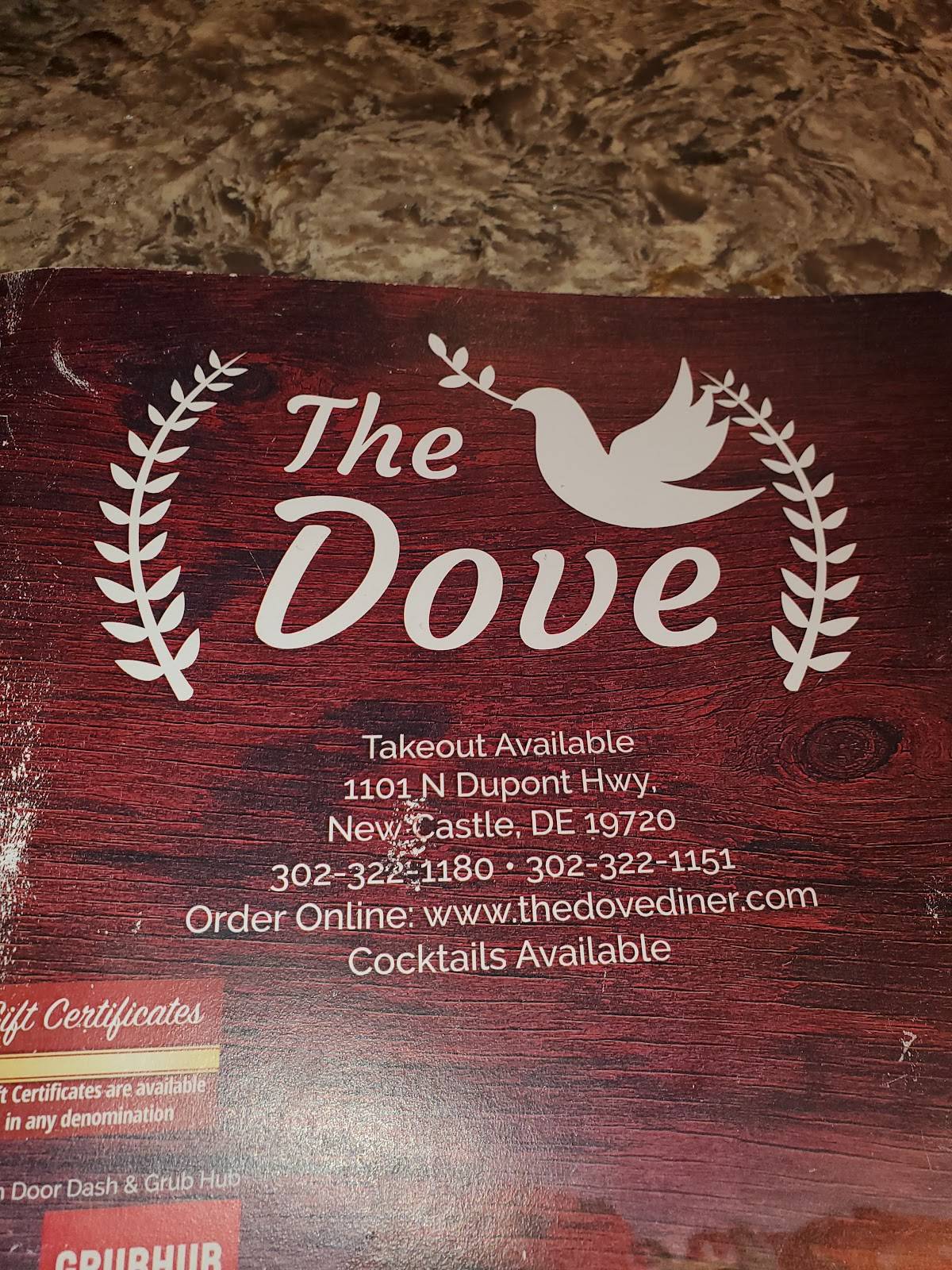 Menu at The Dove Diner Restaurant, New Castle