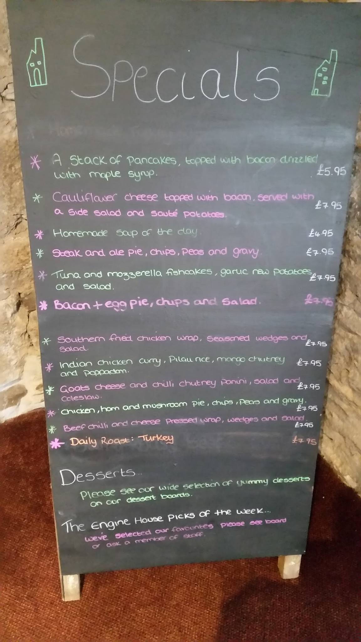 Menu at The Engine House At Compton Park restaurant, Callington