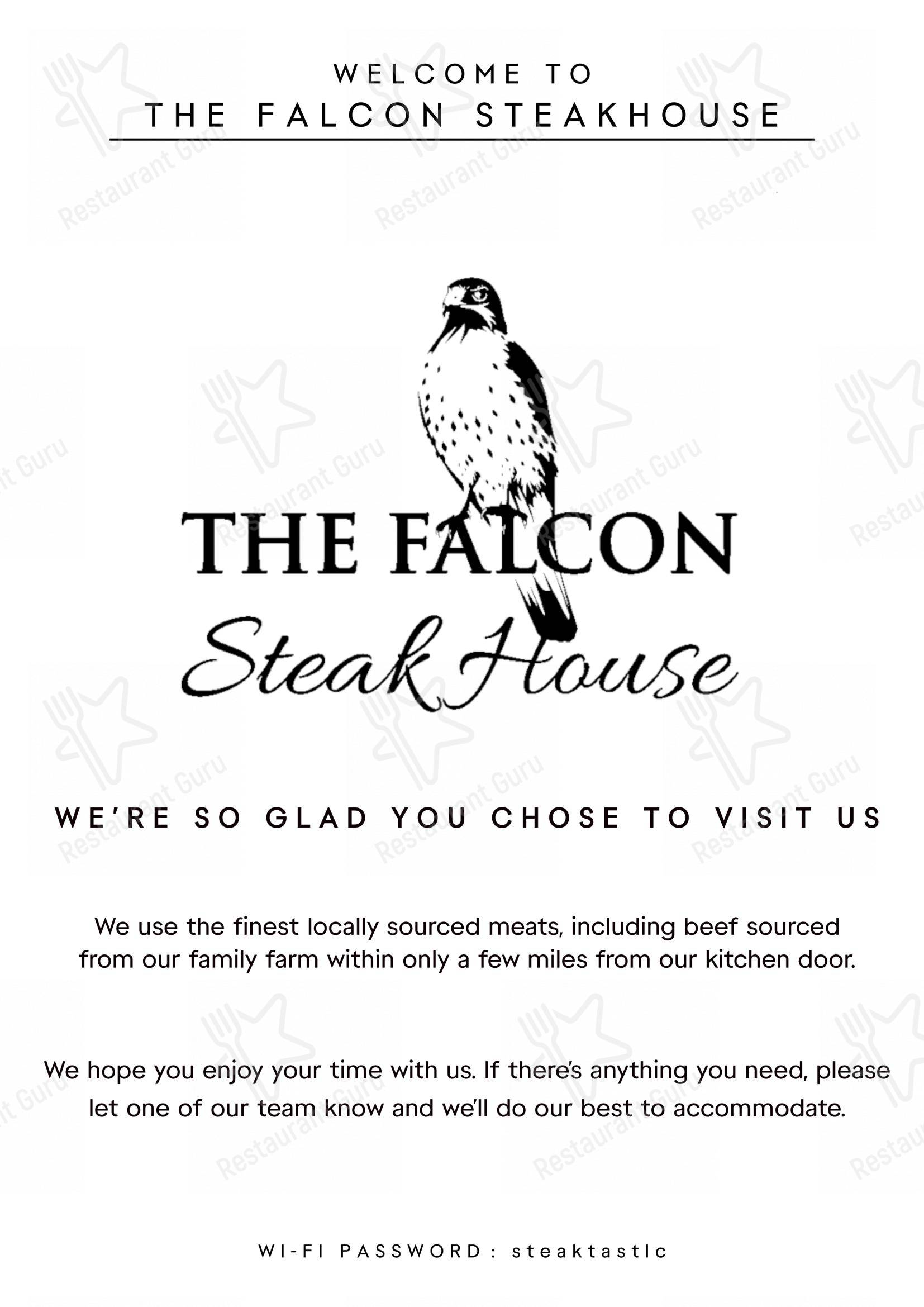Menu at The Falcon Steakhouse, Wotton-under-Edge