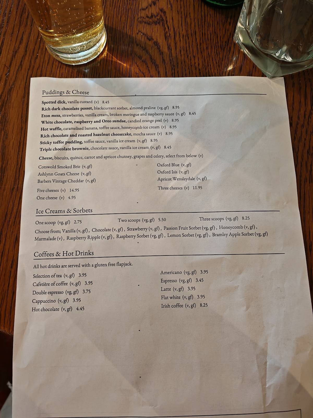 Menu at The Falcon at Warmington pub & bar, Banbury, Warwick Rd