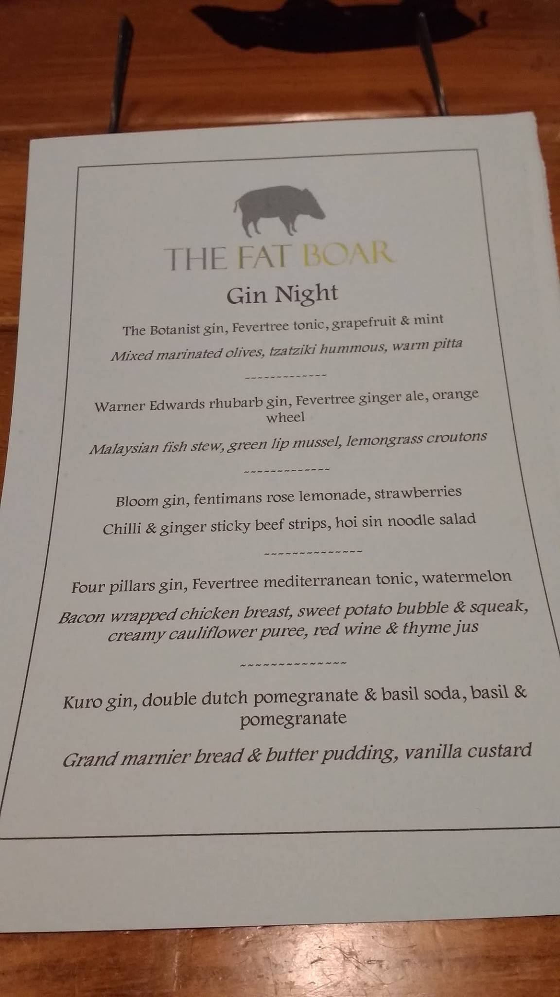 Menu at The Fat Boar Mold pub & bar, Mold