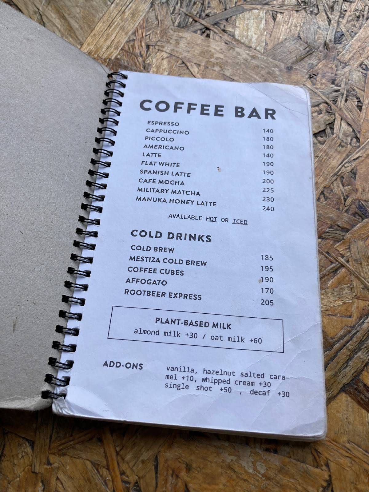 Menu at The Fat Seed Cafe + Roastery, Taguig
