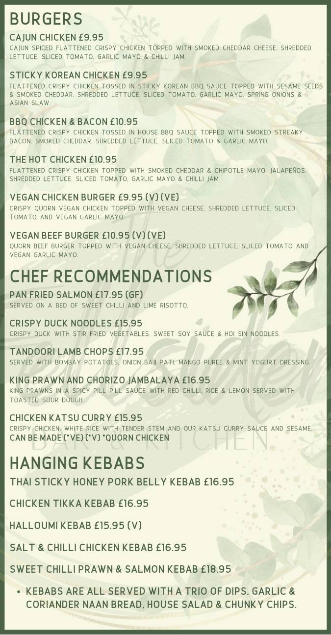 Menu at The Fellsider pub & bar, Gateshead