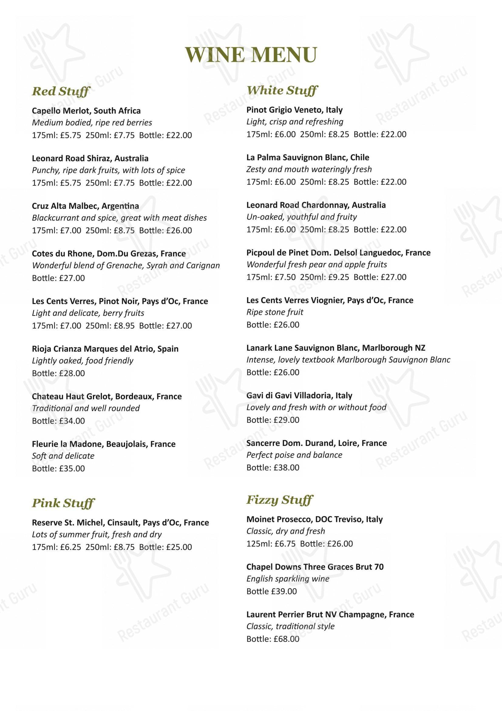 Menu at The Fisherman's Rest pub & bar, Lymington