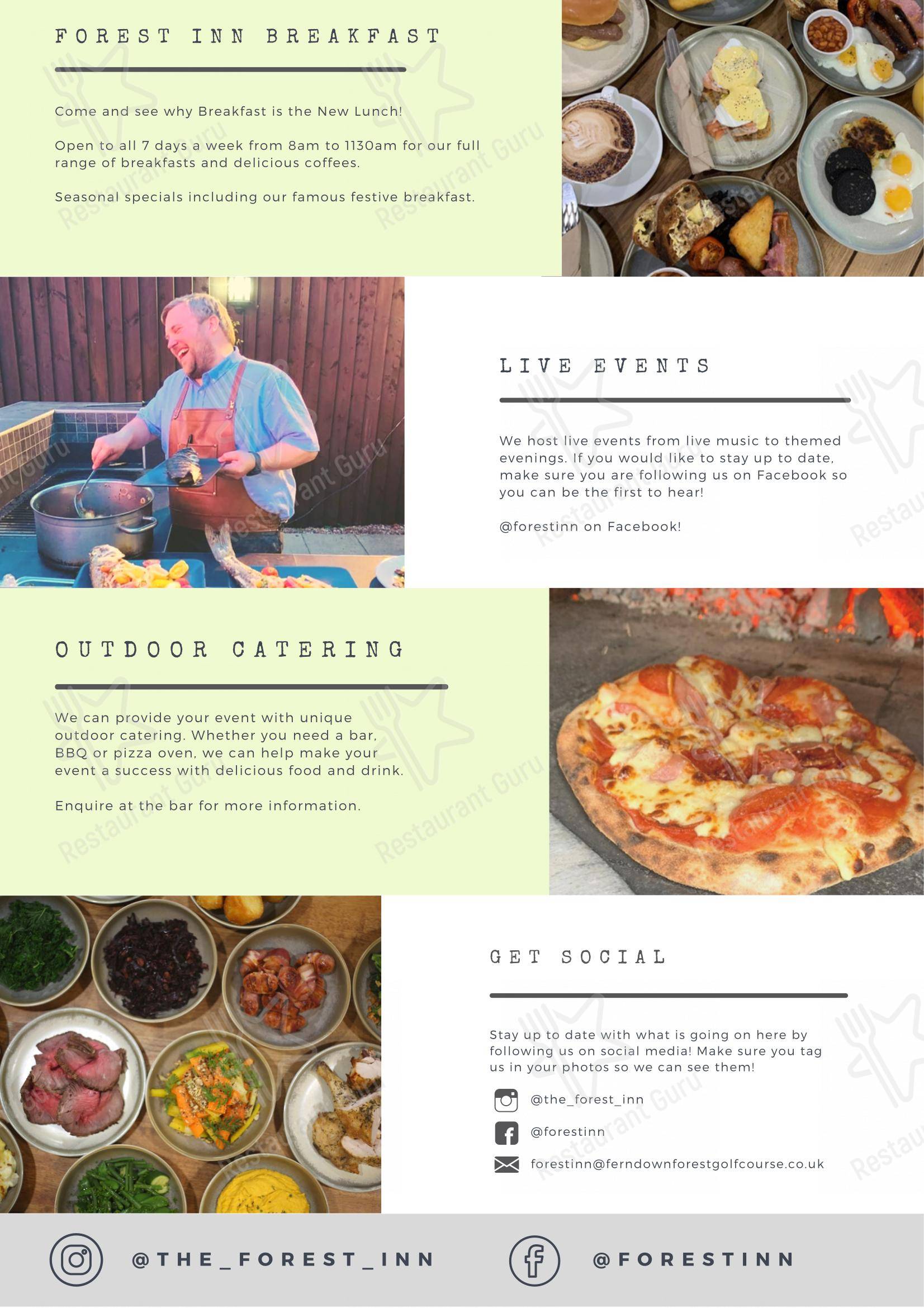 Menu at The Forest Inn pub & bar, Ferndown