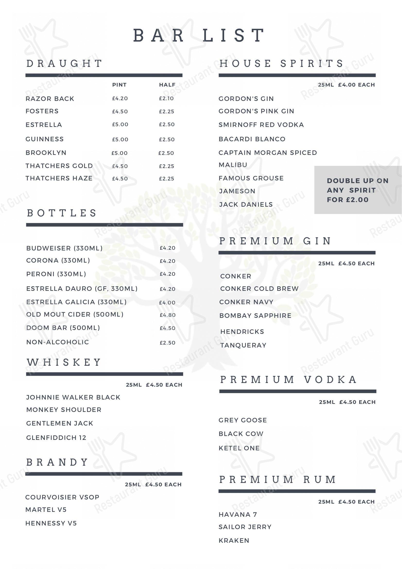 Menu at The Forest Inn pub & bar, Ferndown