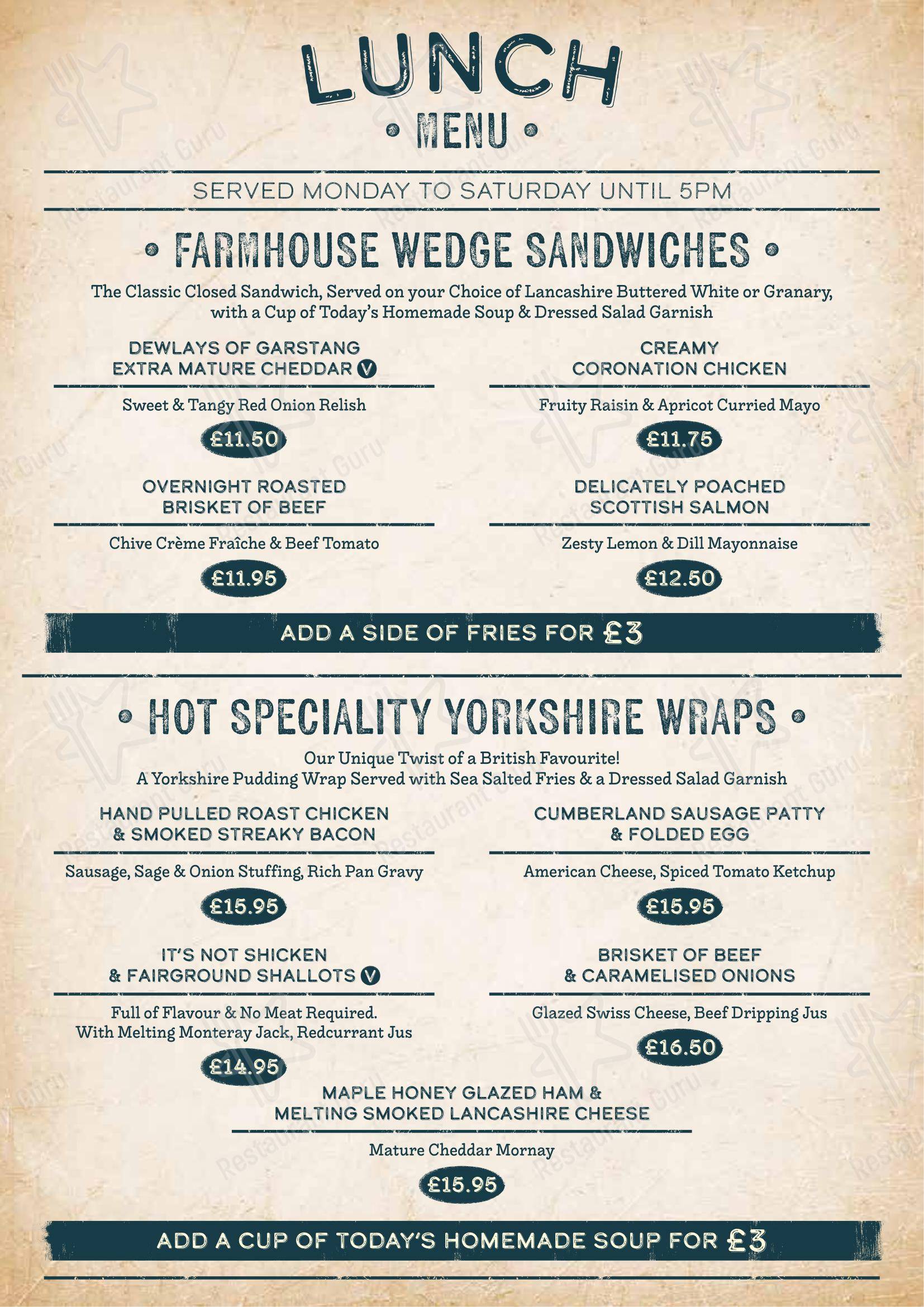Menu at The Foundry Tap & Kitchen pub & bar, Blackburn