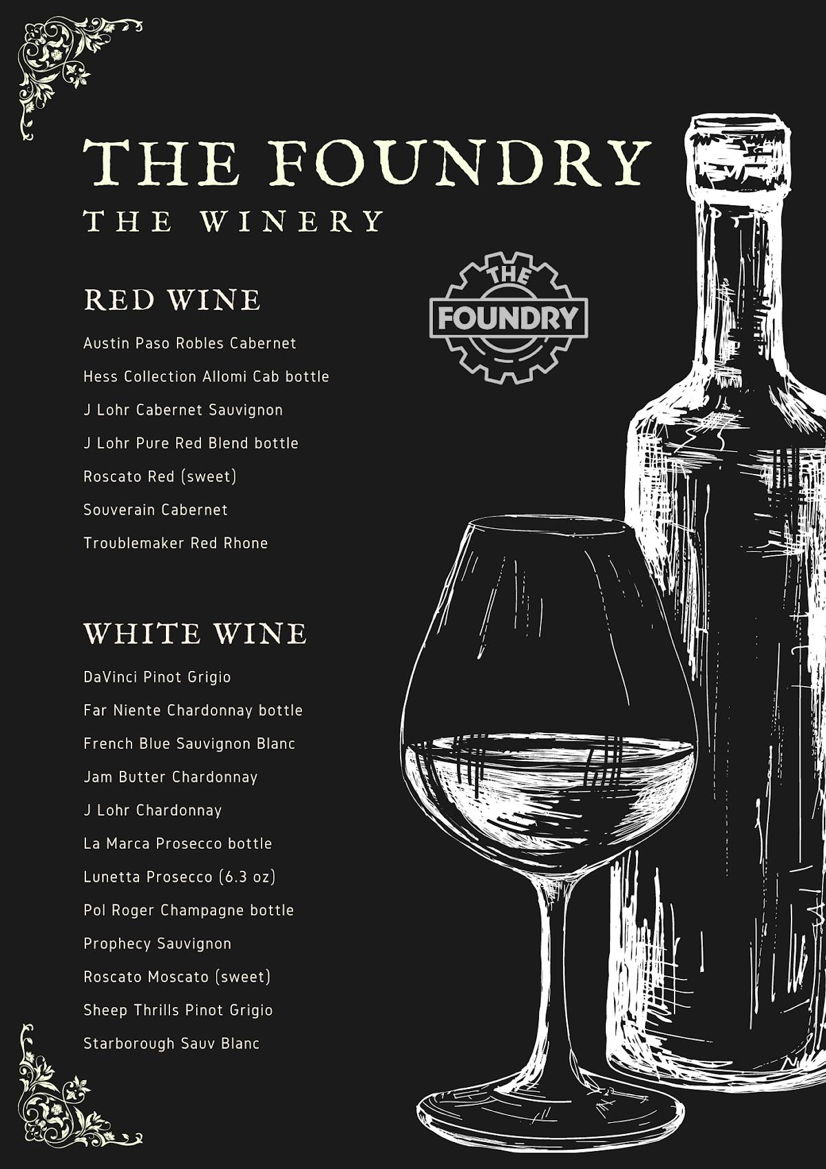 Menu at The Foundry - Wheeling WV pub & bar, Wheeling