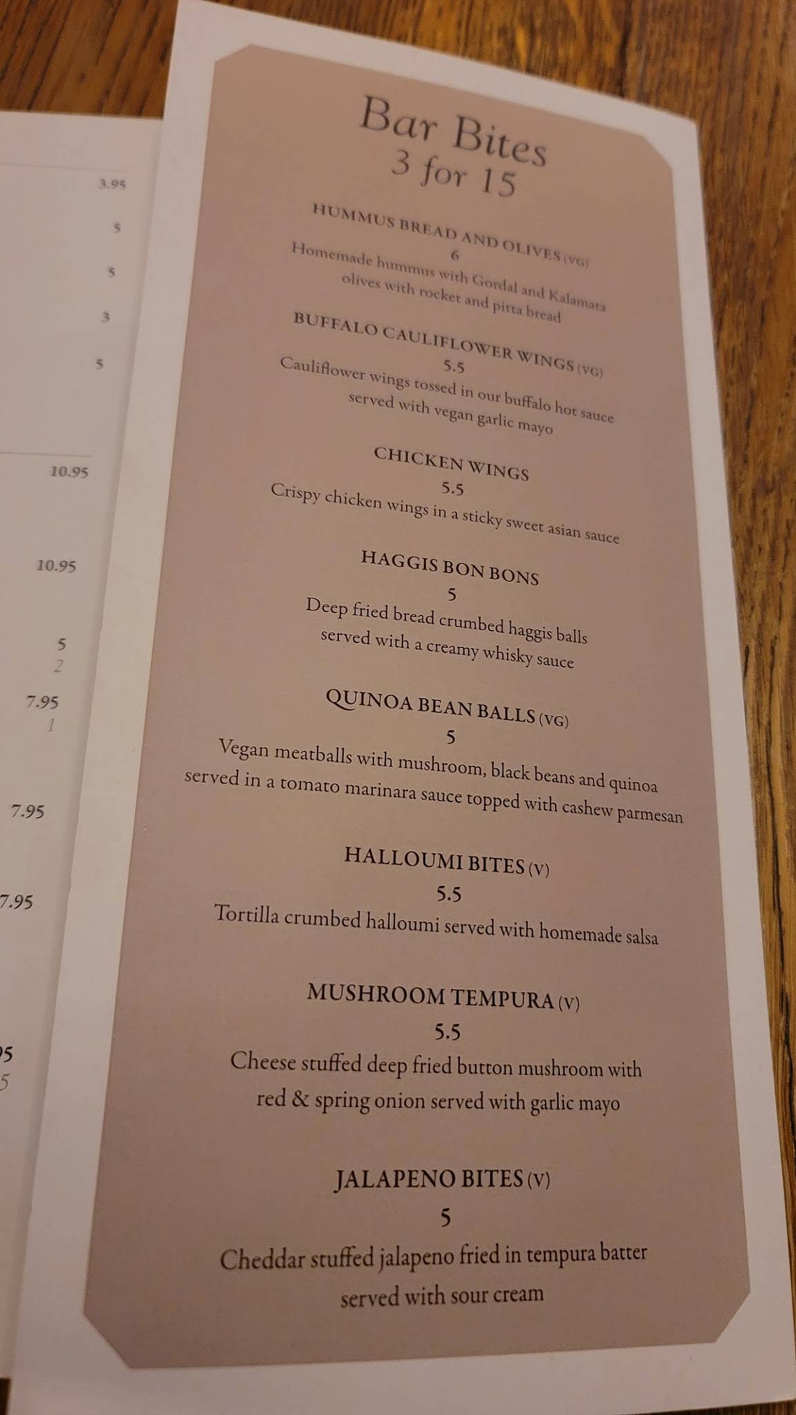 Menu at The Fox and Faun pub & bar, Edinburgh