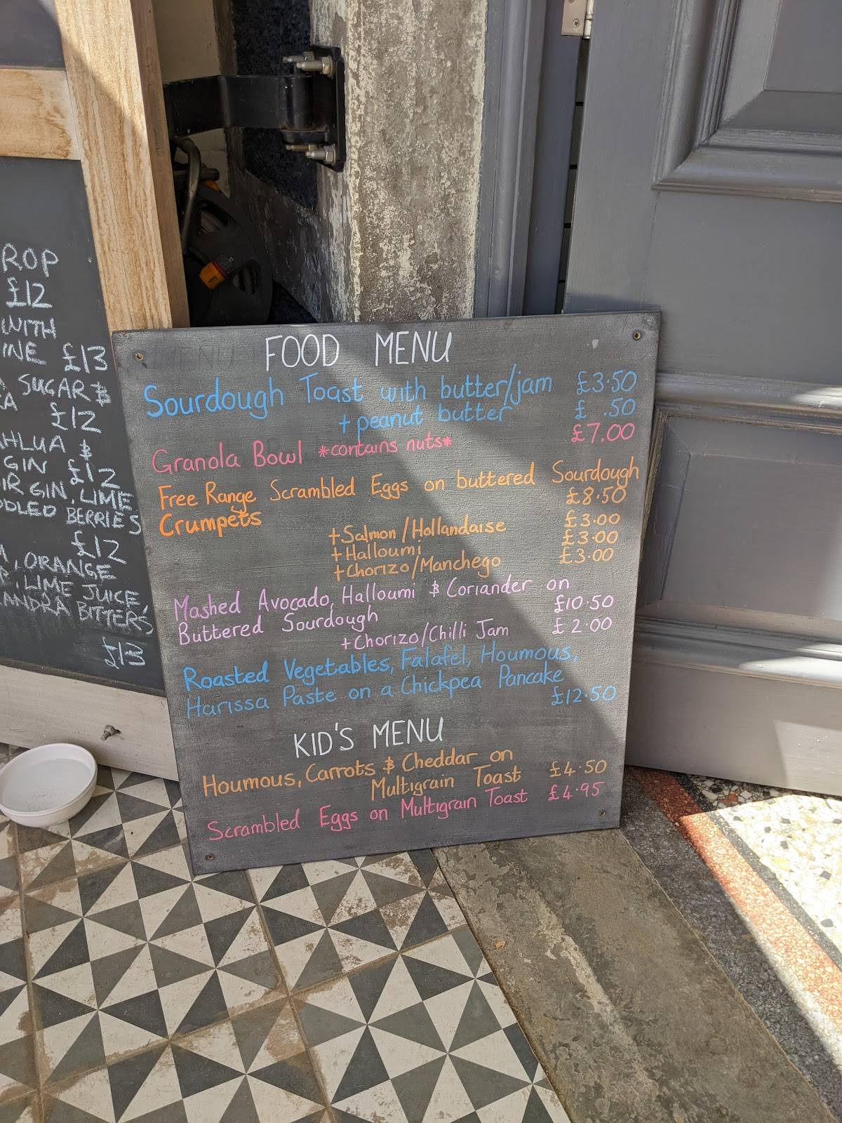 Menu at The Funicular Coffee House, Broadstairs