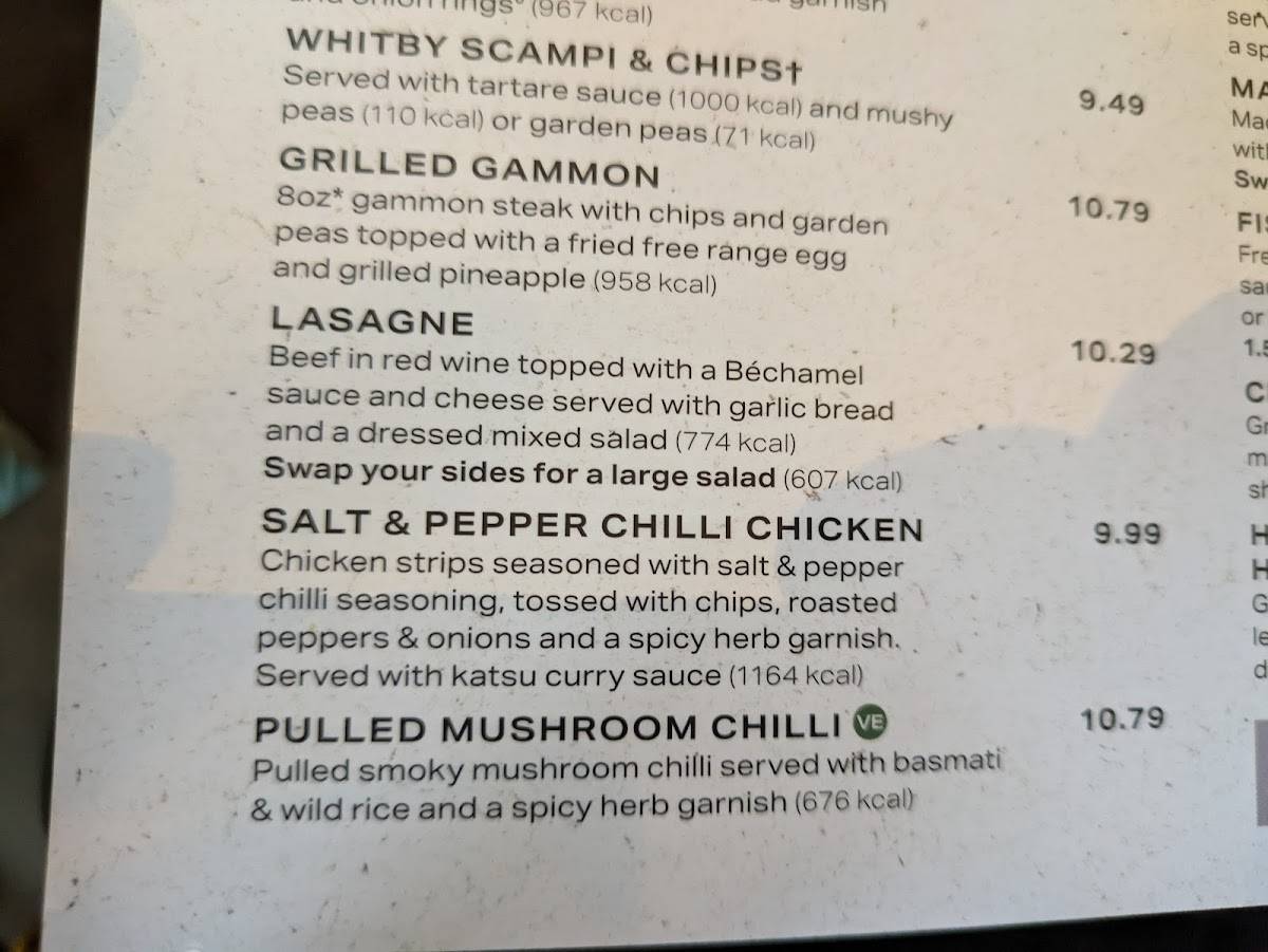 Menu at The Golden Ball pub & bar, Poulton-le-Fylde