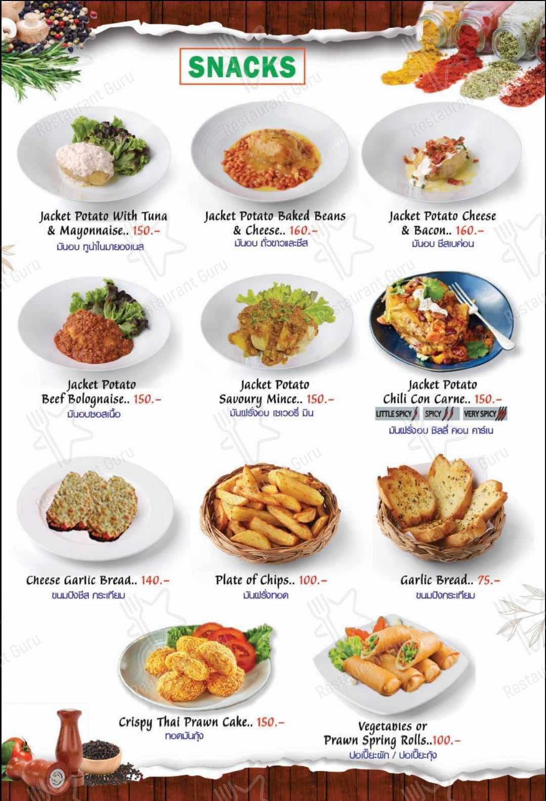 Menu at The Golden Ferret Restaurant and Golf Society Pattaya, Pattaya City