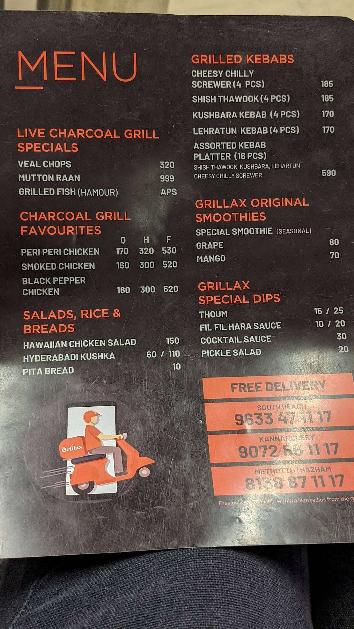Menu at The Grillax - South Beach, Kozhikode