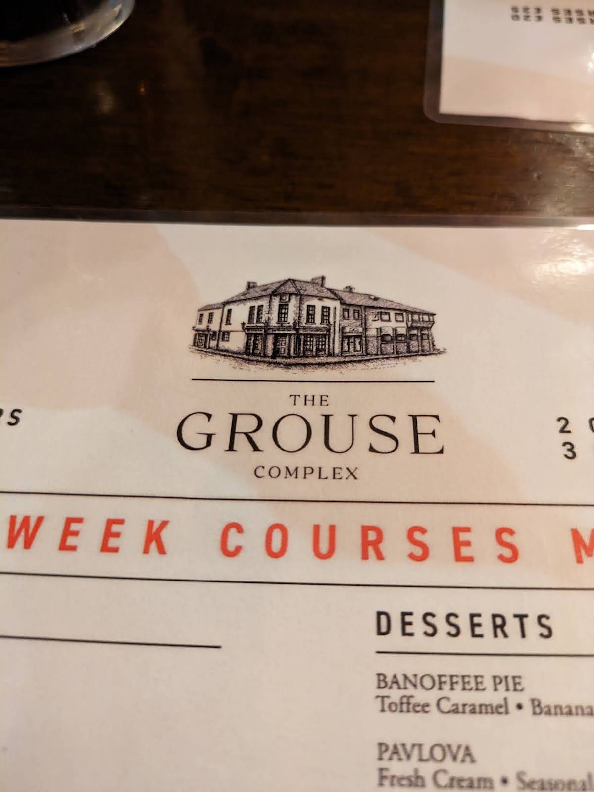 Menu at The Grouse Bar & Restaurant, Ballymena, 74-76 Ballymoney St