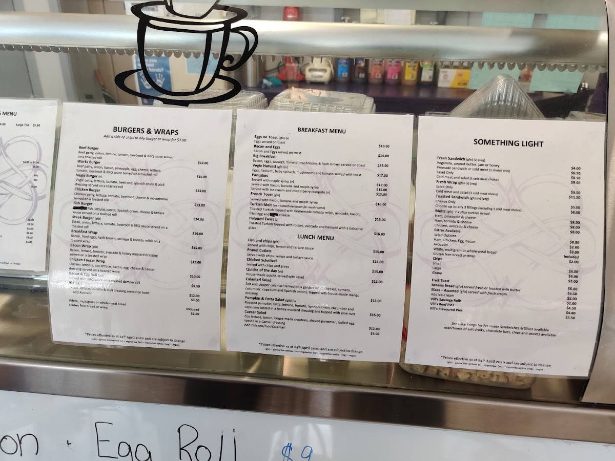 Menu at The Hidden Link Cafe, Coffs Harbour