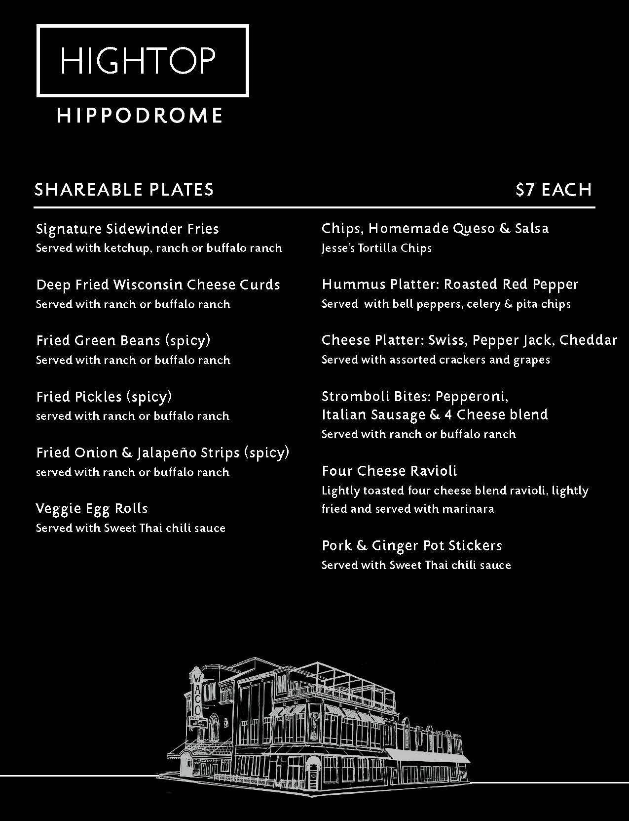 Menu at Tandem Rooftop Bar, Waco