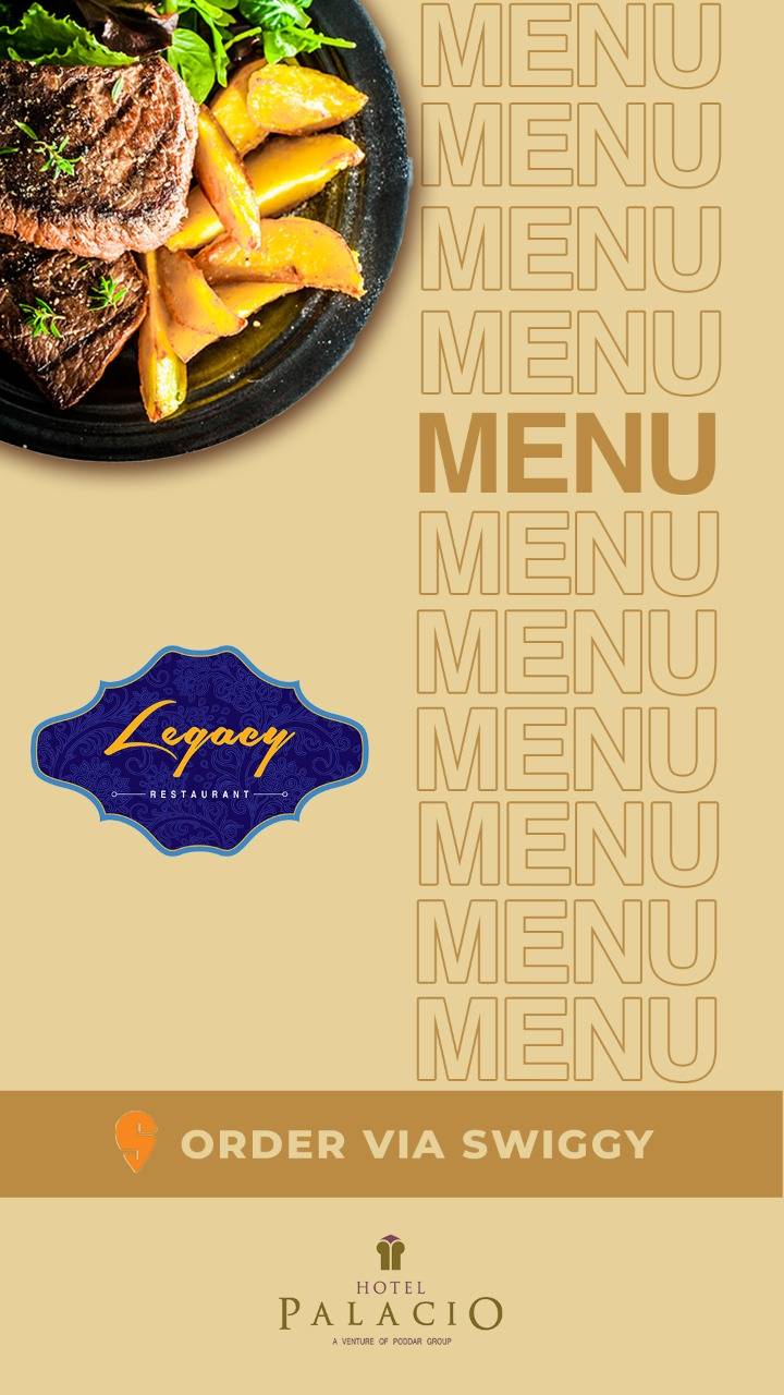Menu at The Hotel Palacio, Guwahati