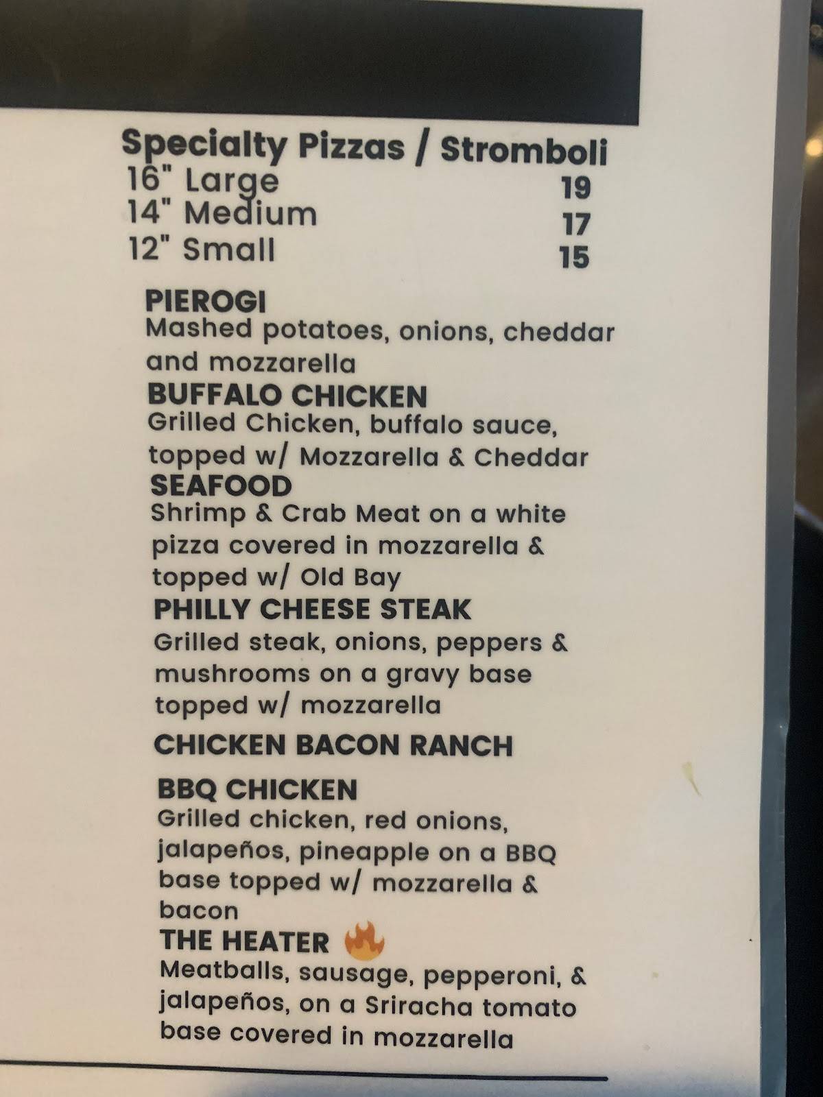 Menu at The Johnstown Inn pub & bar, Johnstown