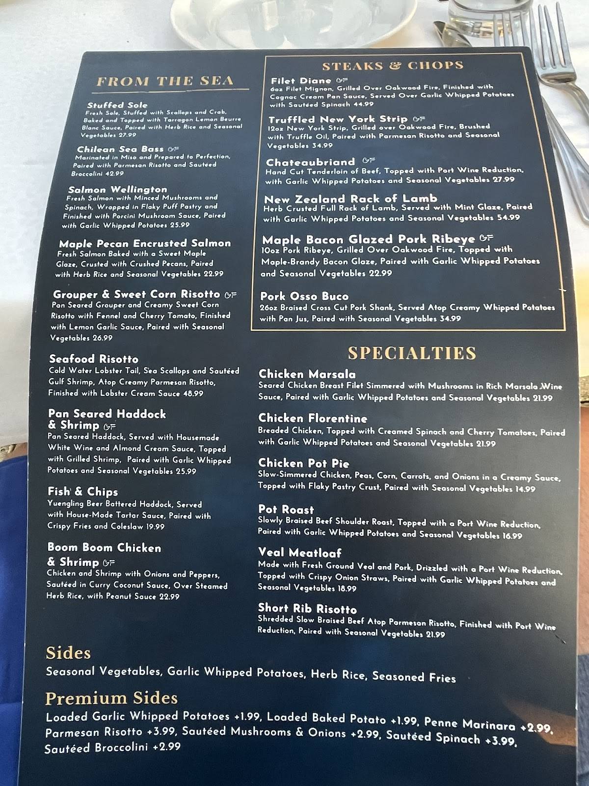 Menu at The Legacy Restaurant at Nancy Lopez Country Club, The Villages ...