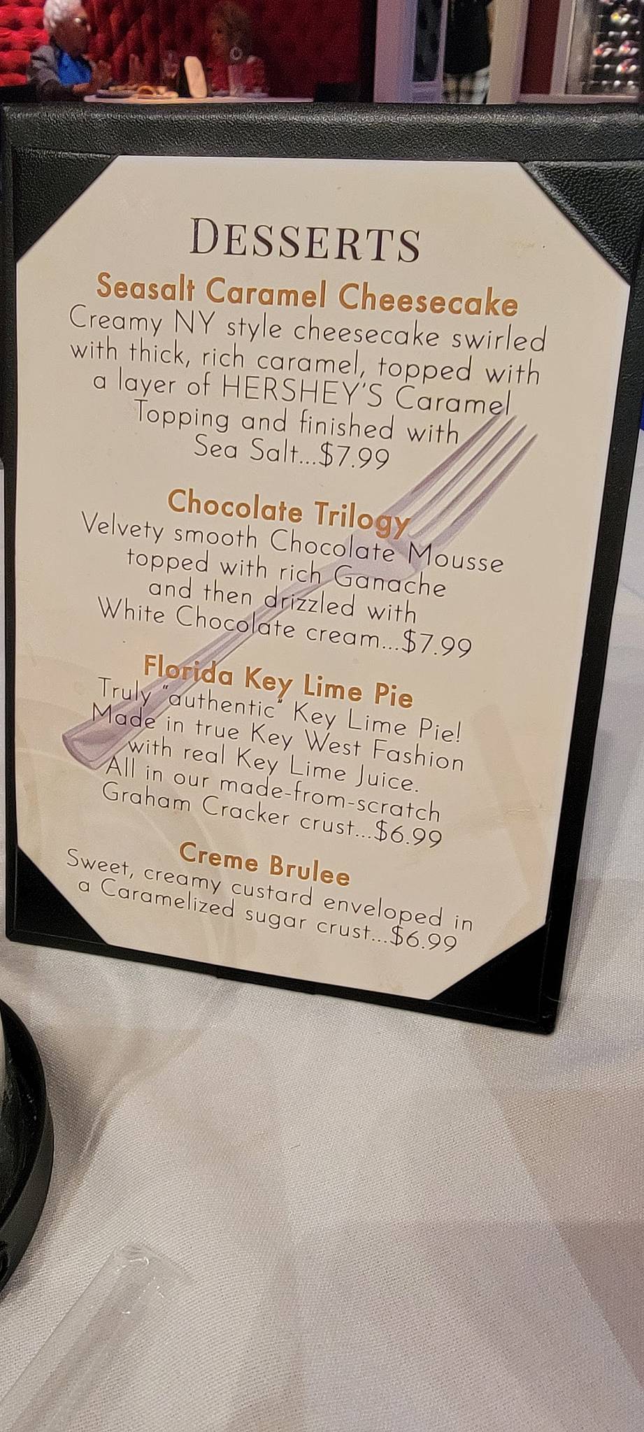 Menu at The Legacy Restaurant at Nancy Lopez Country Club, The Villages ...