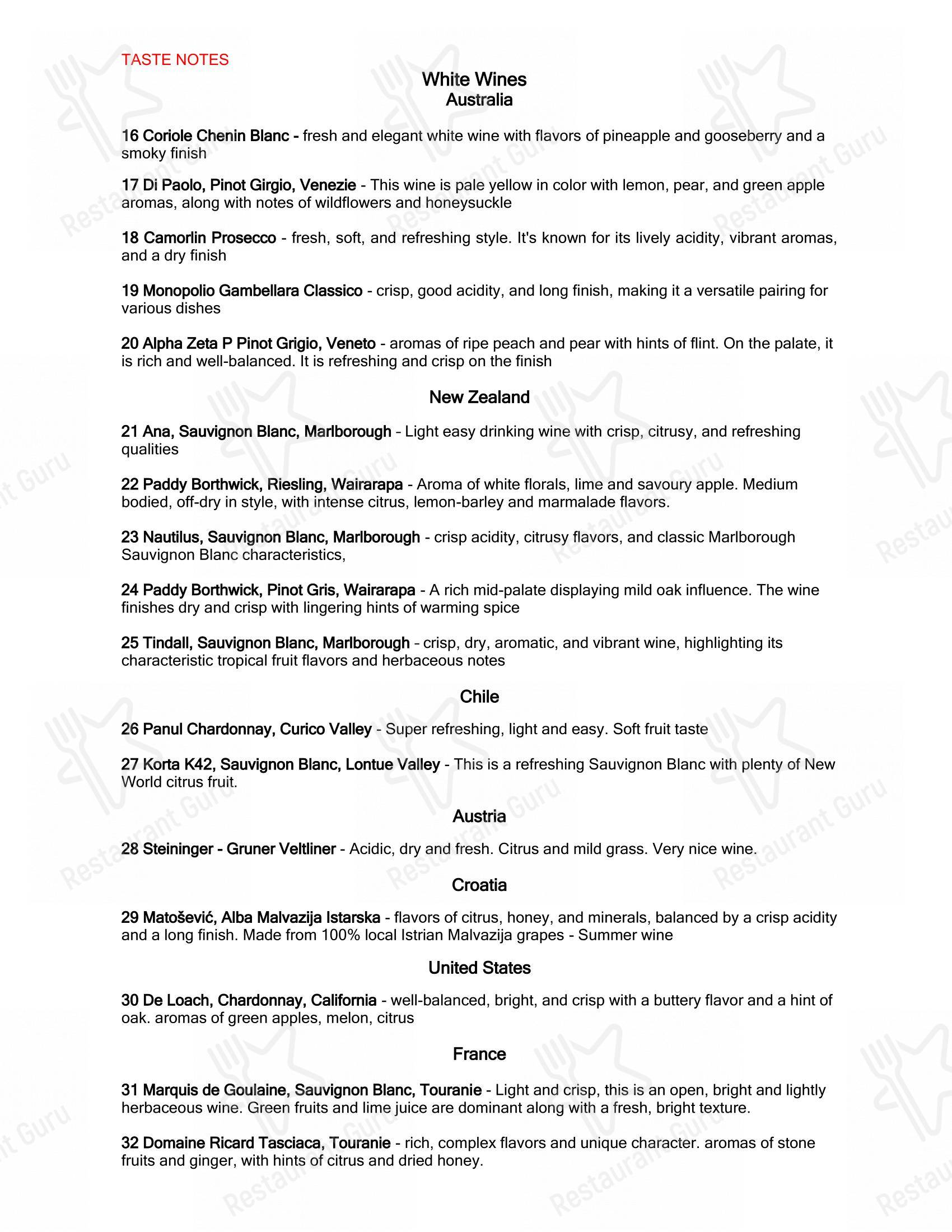 Menu at The Lemon Tree Restaurant, Letterkenny