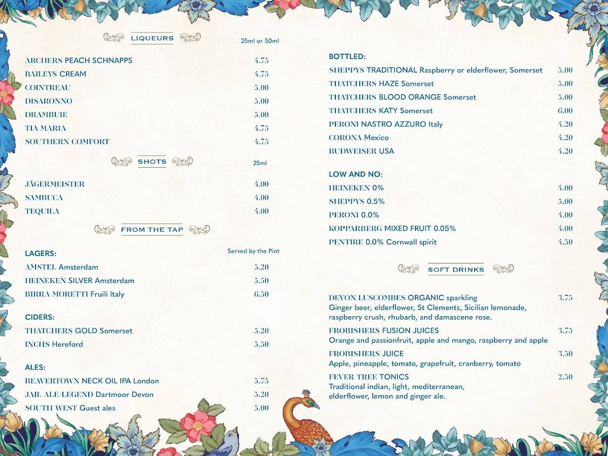 Menu at The Ley Arms pub & bar, Kenn