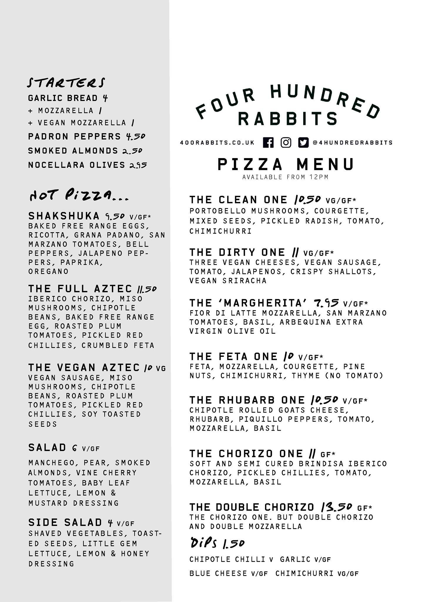 Menu at The Lido Cafe, London
