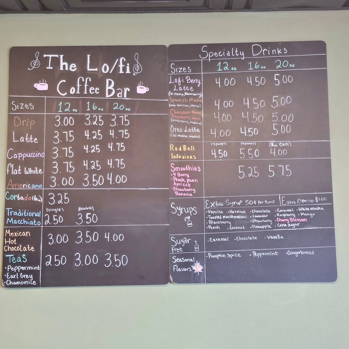 Menu at The Lofi Coffee Bar, Dalton