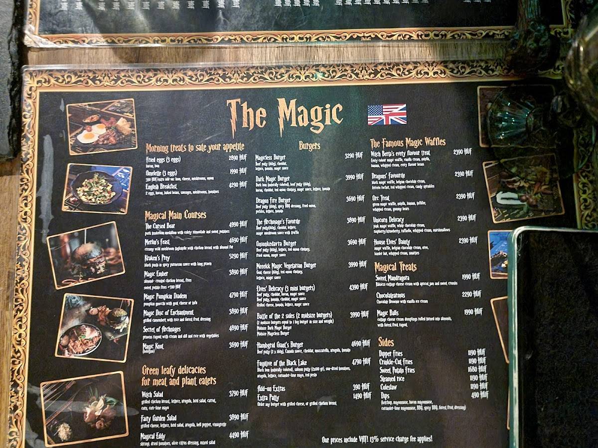 Menu at The MAGIC Budapest restaurant, Budapest