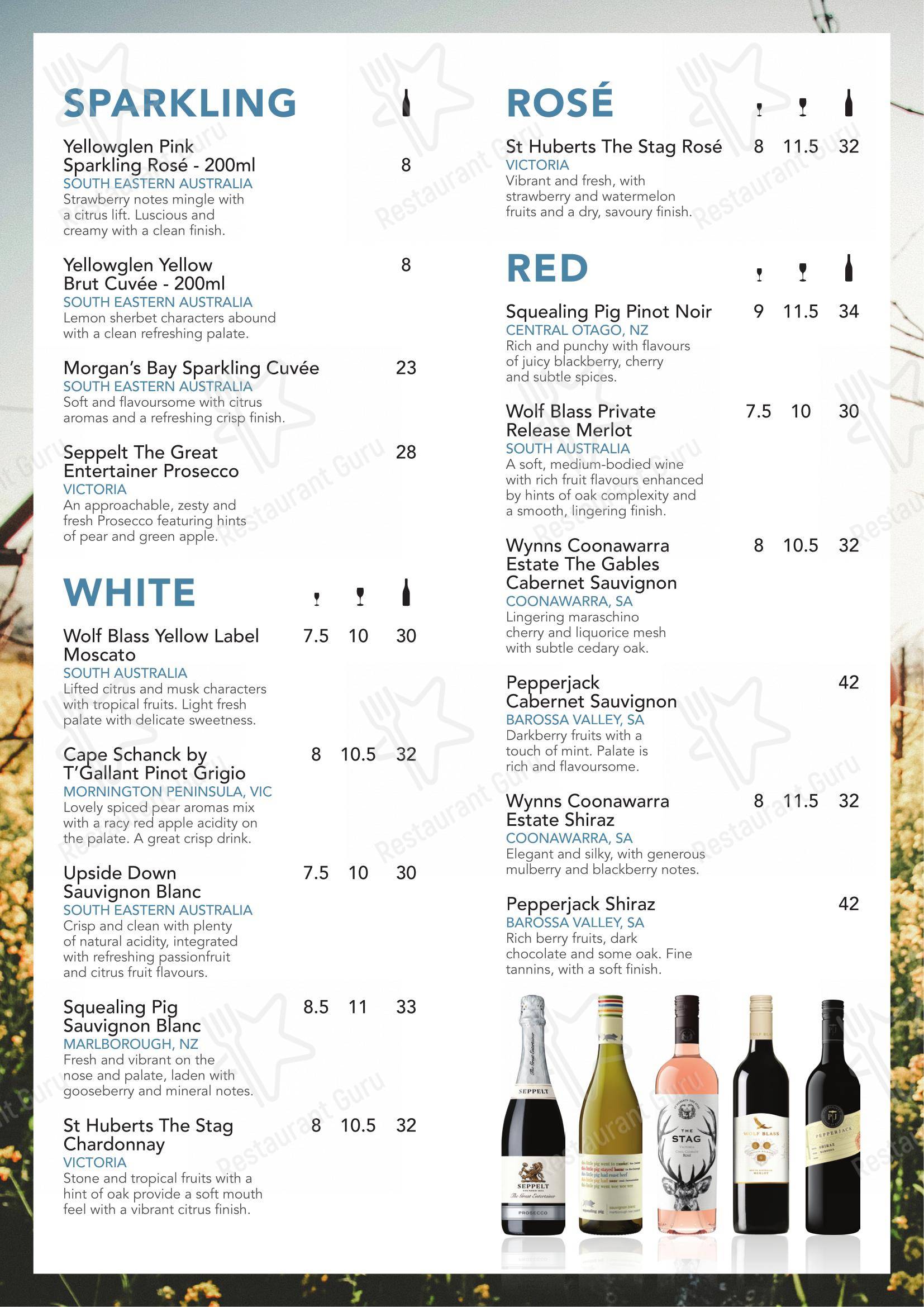 Menu at The Mill Inn restaurant, Millmerran