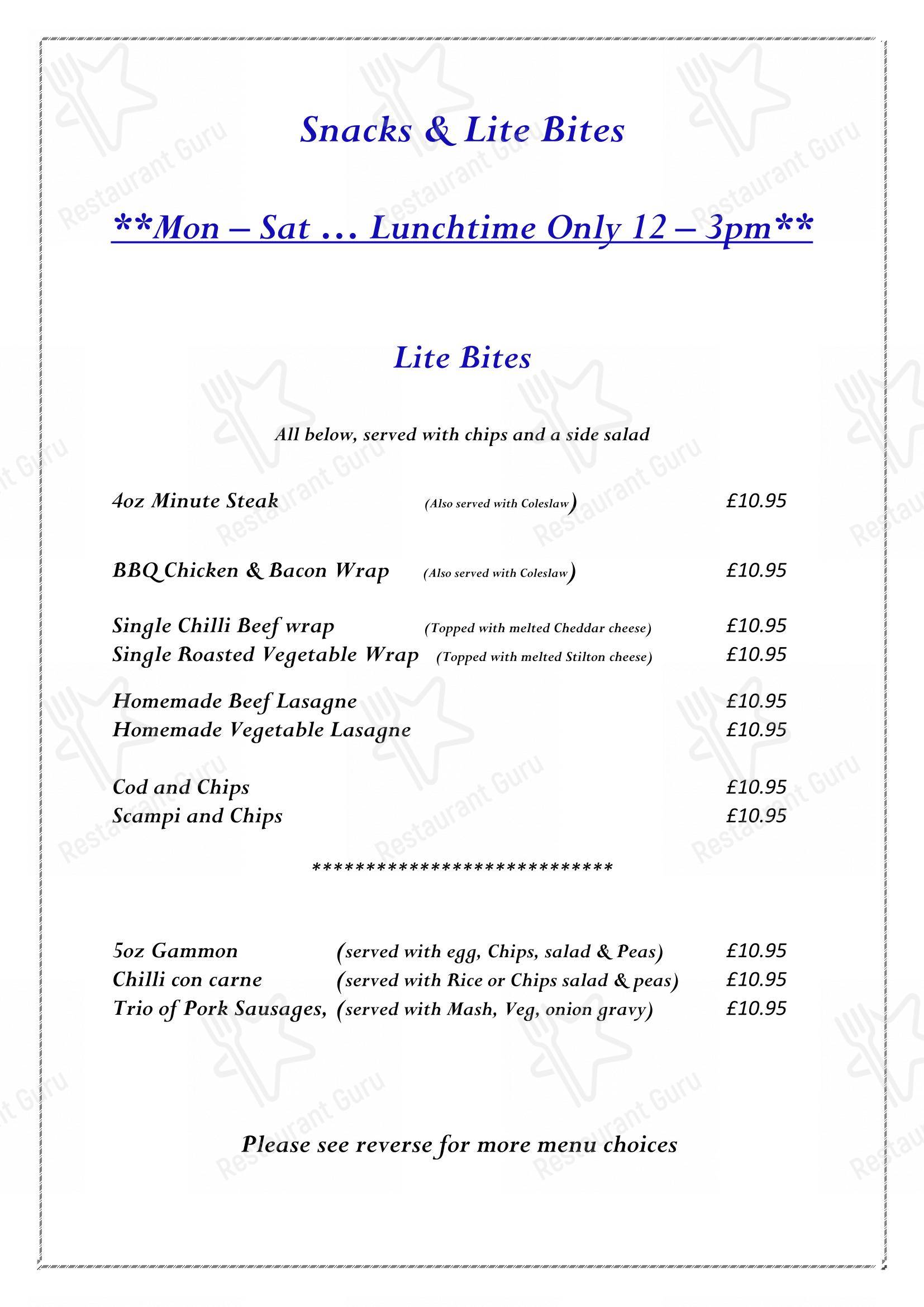 Menu at The New Inn, Mayshill pub & bar, Bristol, Badminton Rd