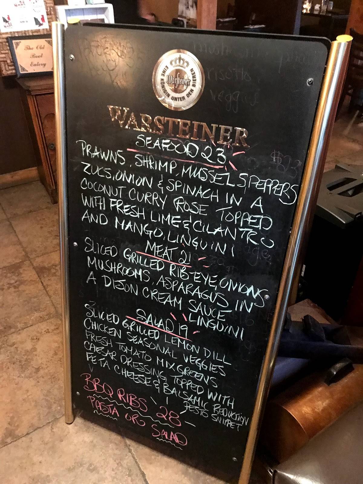 Menu at The Old Boot Eatery pizzeria, Sechelt