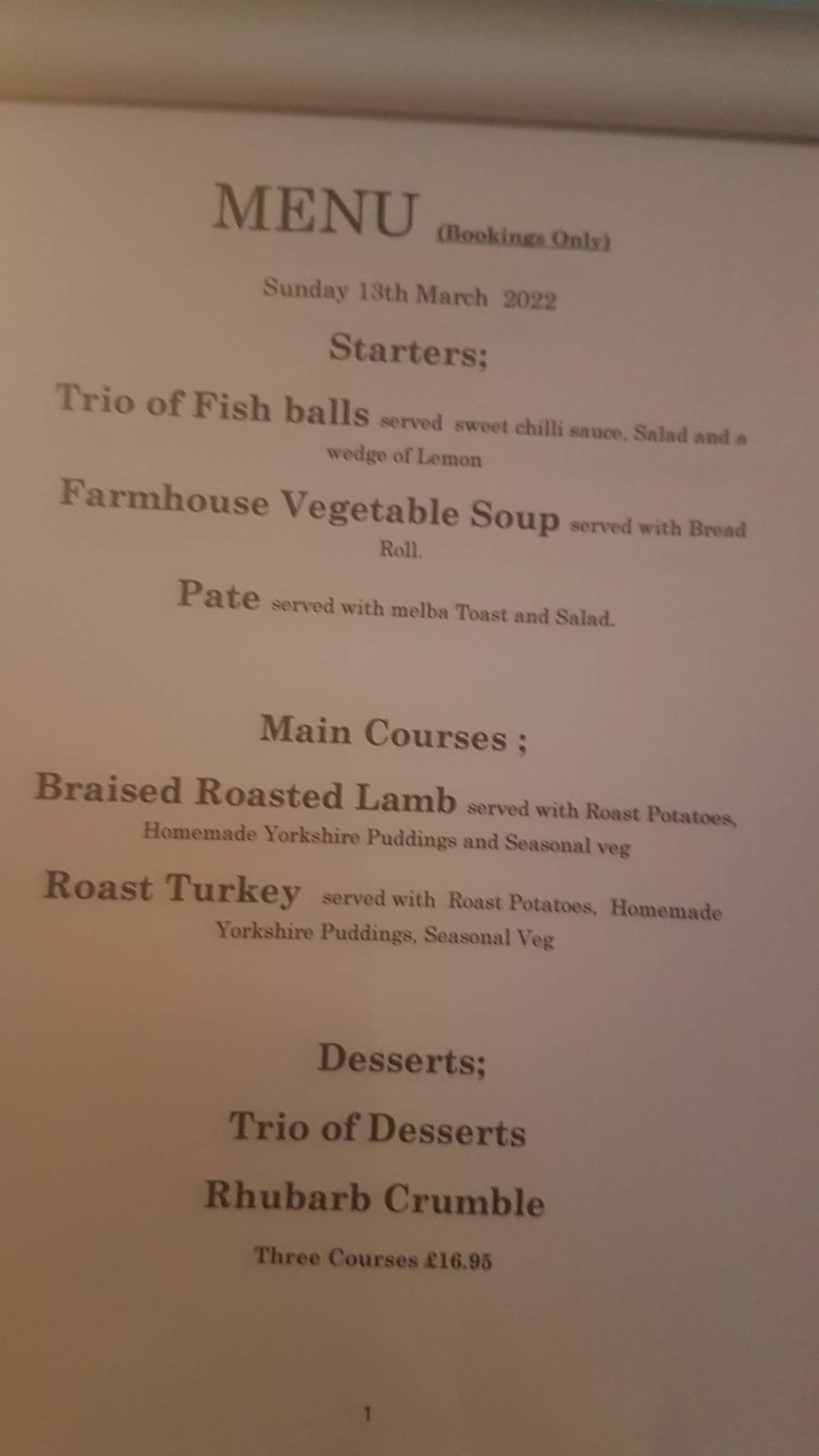 Menu at The Old Lifeboat House pub & bar, Clacton-on-Sea
