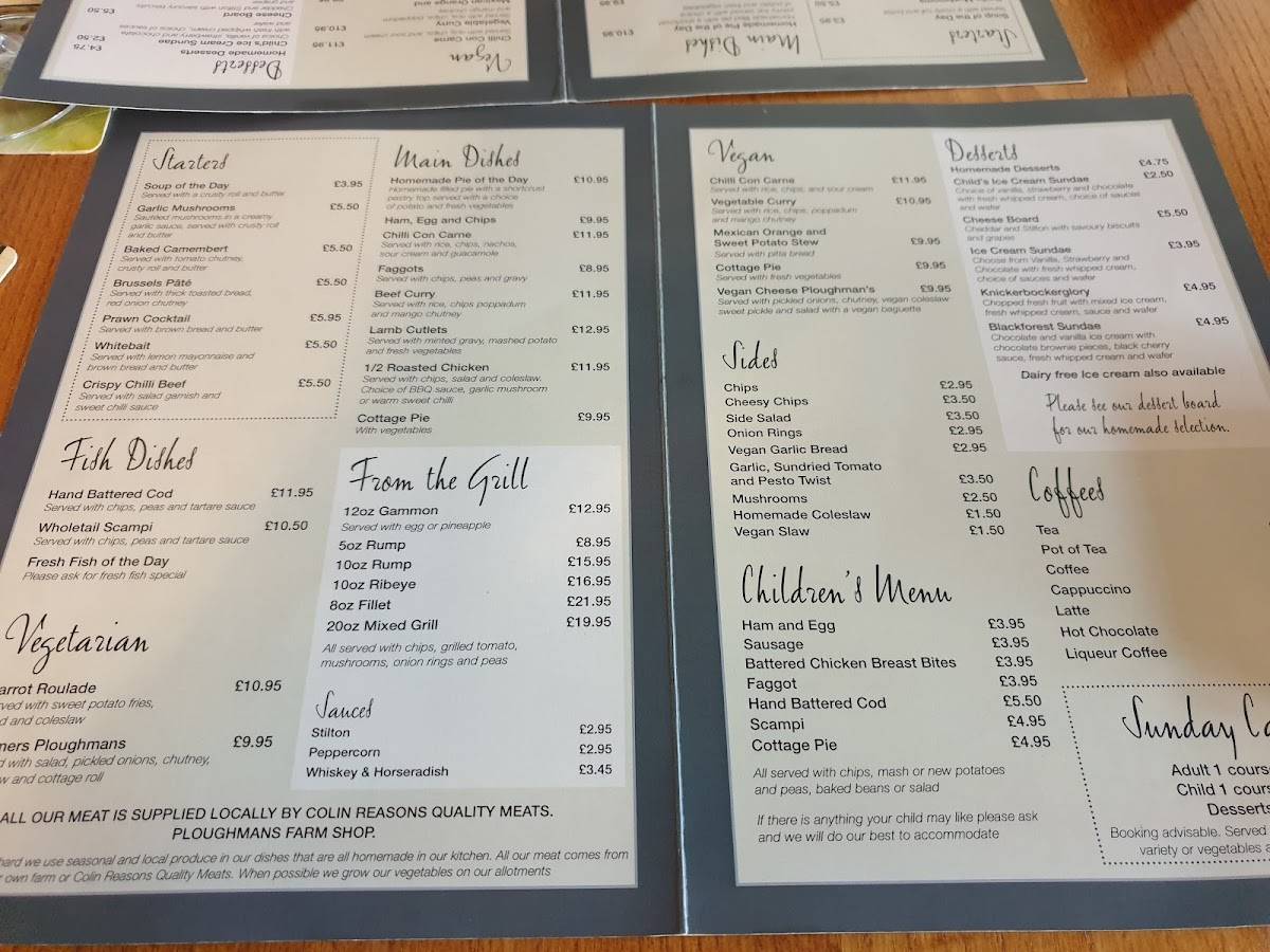Menu at The Orchard Inn pub & bar, Highbridge