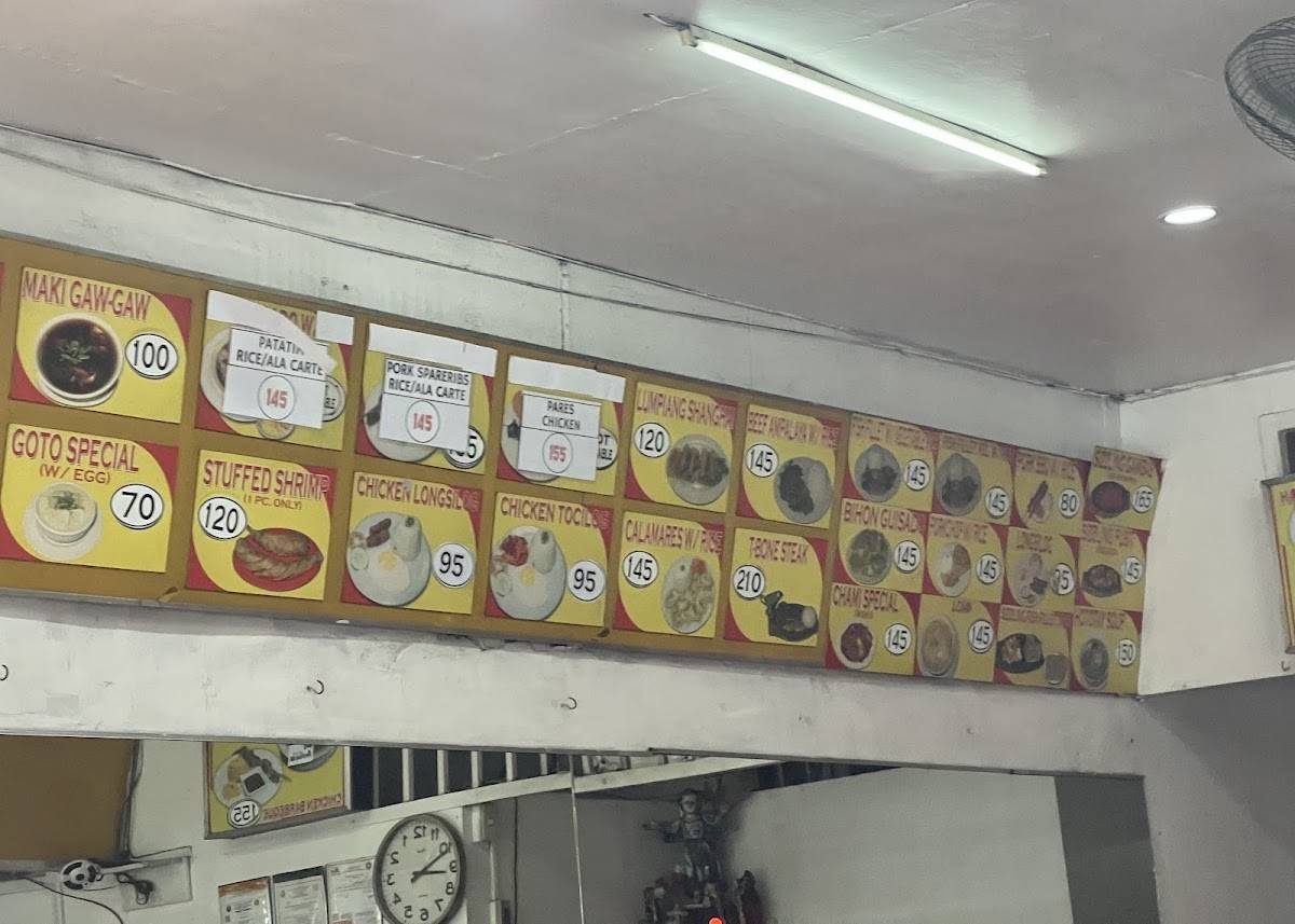 Menu at The Original Pares Mami House - España Branch restaurant, Manila