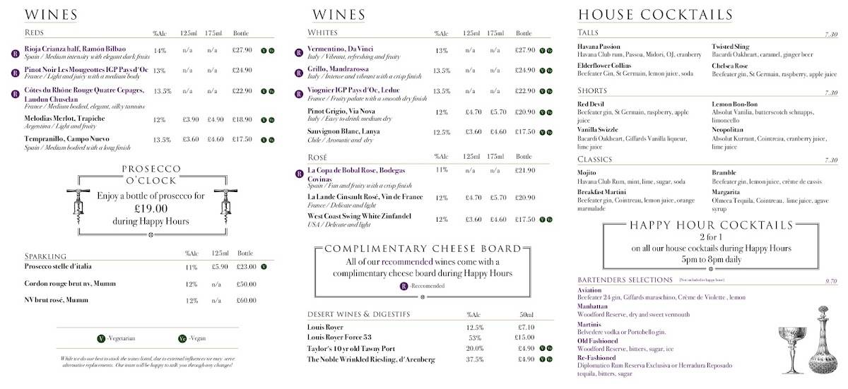Menu at The Oxford Retreat pub & bar, Oxford