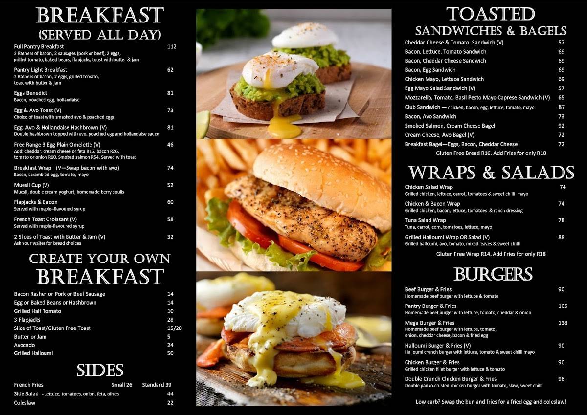 Menu at The Pantry Plumstead restaurant, Cape Town