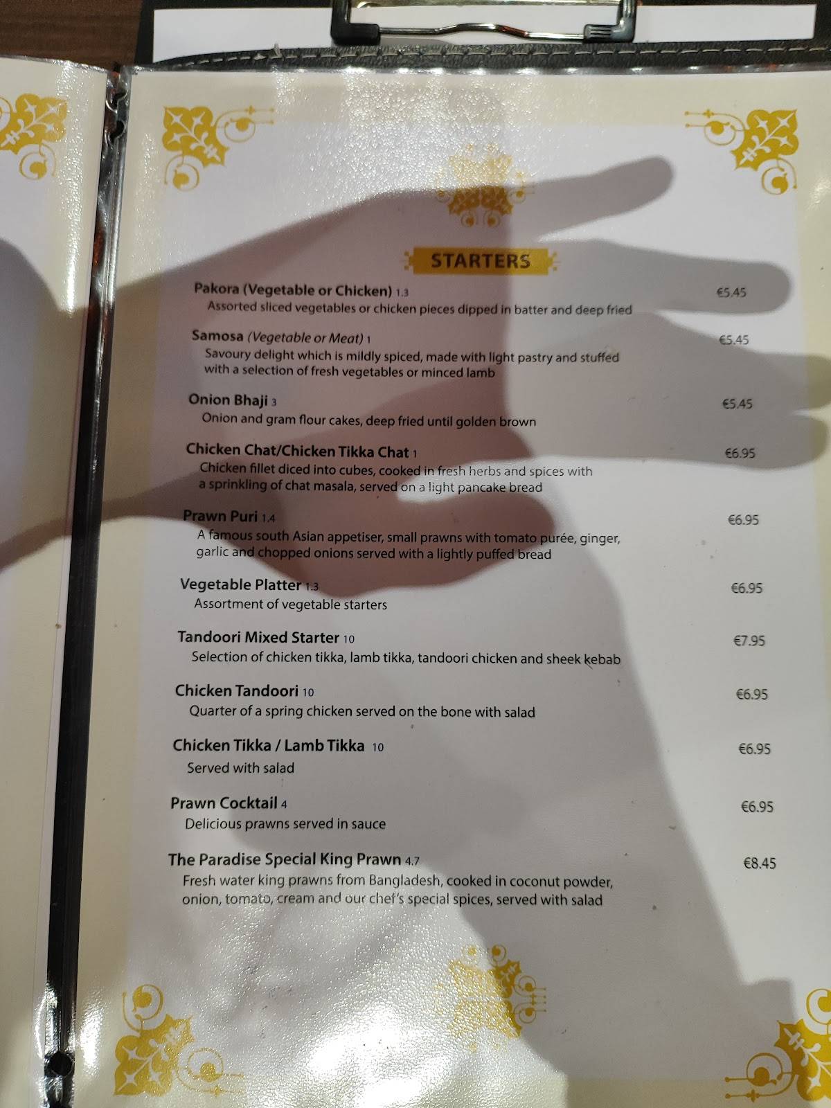 Menu at The Paradise, Indian Bangladeshi restaurant & takeaway, Ballybofey