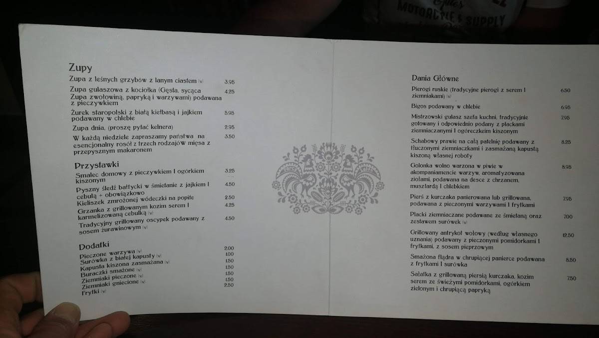 Menu at The Percy restaurant, Edinburgh